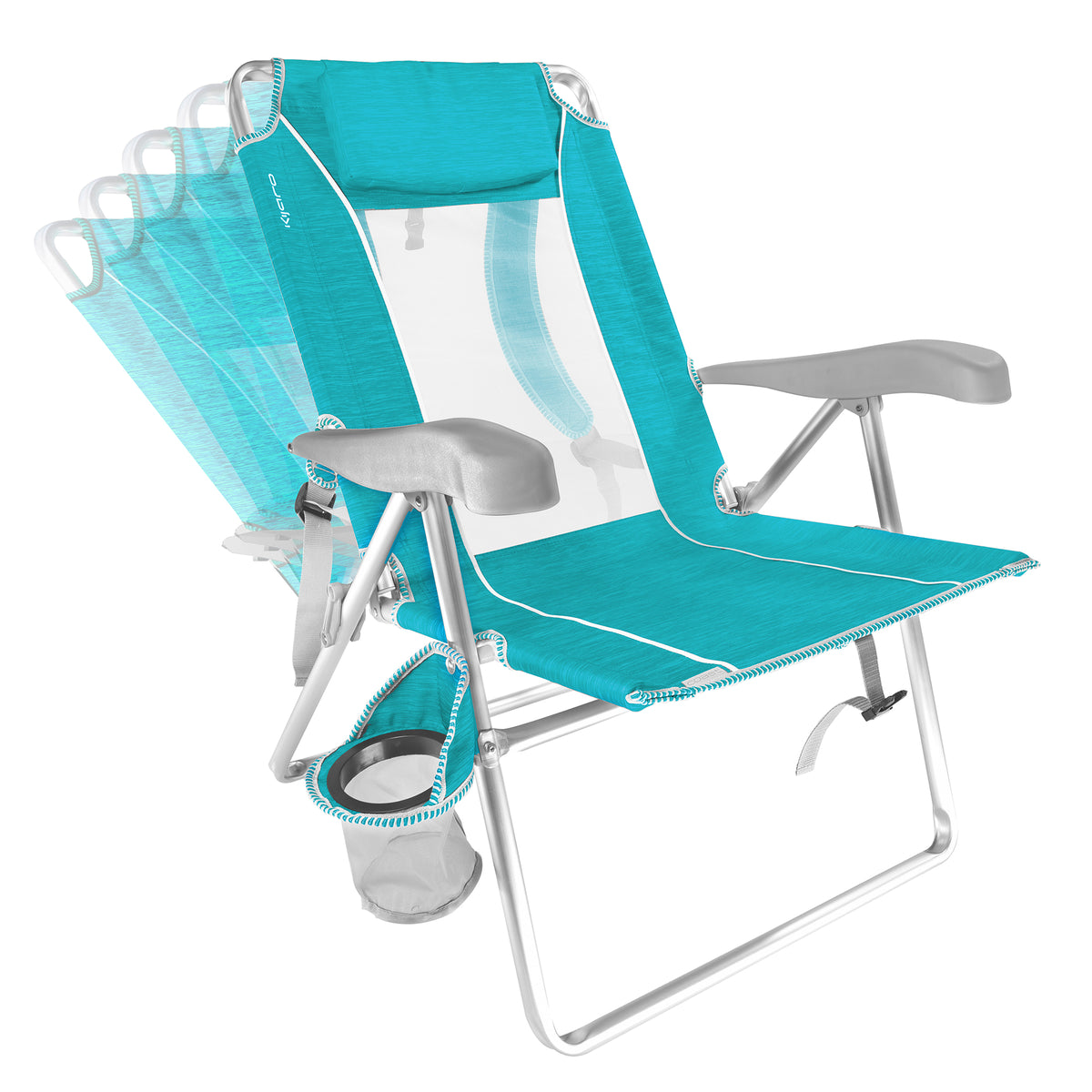 Tidal Wave 5 Position Tall Reclining Beach Chair